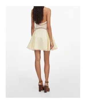 SELF-PORTRAIT Lace-trim Polka-dot Mini Dress