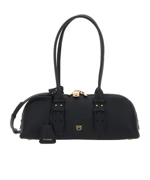 Pinko Shoulder Bag Bowling Horizontal Big - Black