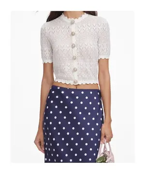 SELF-PORTRAIT Openwork Knit Top