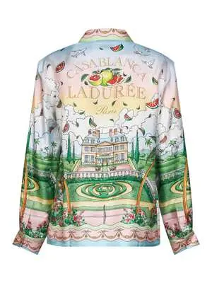 Casablanca Laduree-print Cuban-collar Shirt