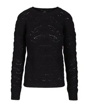 Etro Open Work Crewneck Wool Sweater