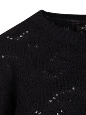 Etro Open Work Crewneck Wool Sweater