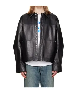 Helmut Lang Lapel Leather Jacket - Black