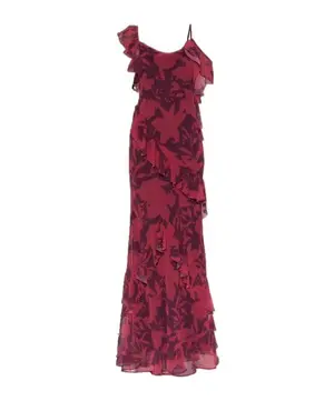 SELF-PORTRAIT Floral Ruffle Maxi Dress