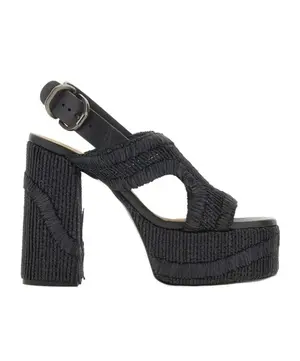 CastaÑer Francina Platform Heeled Sandals - Black