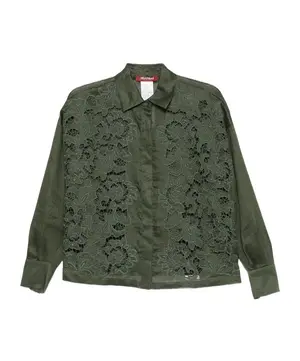 Max Mara Cali Embroidered Long-sleeve Shirt - Green