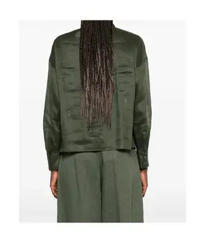 Max Mara Cali Embroidered Long-sleeve Shirt - Green