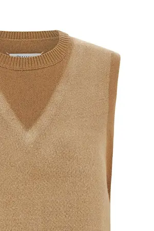MAISON MARGIELA Fused Knitted Vest - Light Brown
