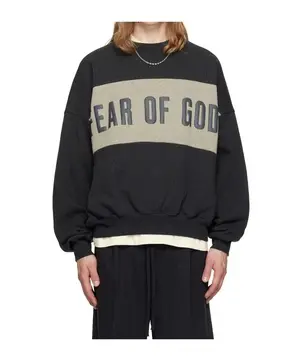 Fear Of God Patterned Drop-shoulder Sweatshirt - Black
