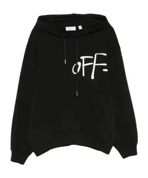 Off-White Logo-print Drawstring Hoodie - Black