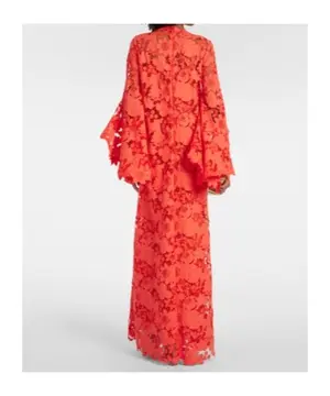 Oscar De La Renta Floral Lace Kaftan