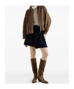 Brunello Cucinelli Chiné Net Sweater In Silk And Linen - Nude