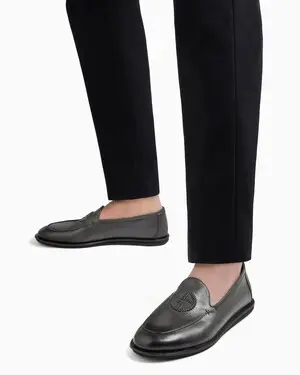 Giorgio Armani Almond Toe Slip-on Loafers