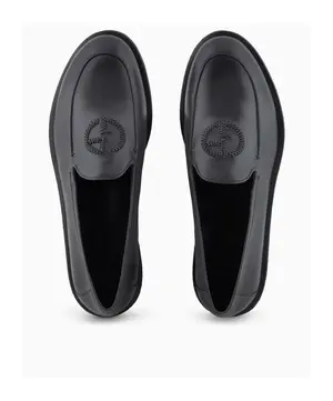 Giorgio Armani Almond Toe Slip-on Loafers