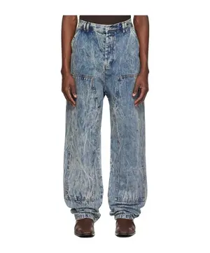 KUSIKOHC Workwear Jeans With Multiple Rivets - Blue