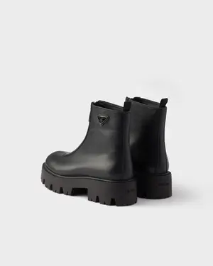 Prada Leather Zipper Booties