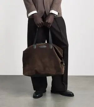 Brioni Cashmere Suede Via Veneto Duffle Bag