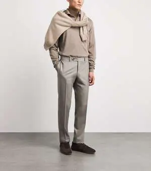 Canali Wool Straight Trousers