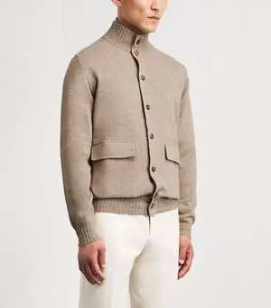 FIORONI CASHMERE Cashmere Knitted Bomber Jacket