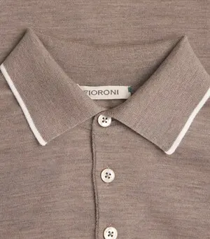 FIORONI CASHMERE Virgin Wool Long-sleeve Polo Shirt