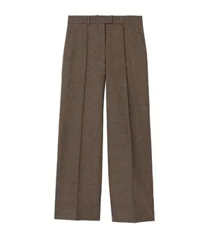 Burberry Wool-linen-blend Check Trousers