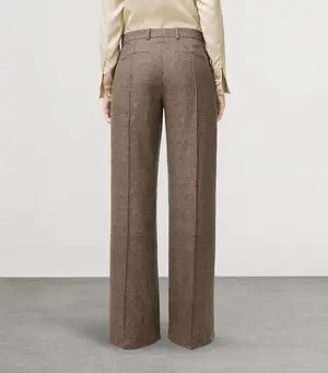 Burberry Wool-linen-blend Check Trousers