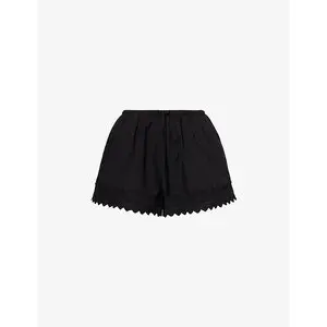 Dissh Annabel Cotton-blend Lace-hem Shorts - Black