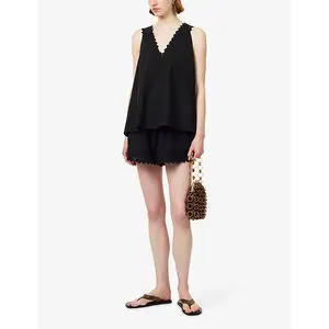 Dissh Annabel Cotton-blend Lace-hem Shorts