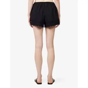 Dissh Annabel Cotton-blend Lace-hem Shorts