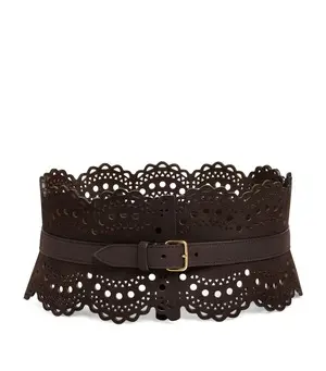 Alaïa Leather Bustier Belt - Brown