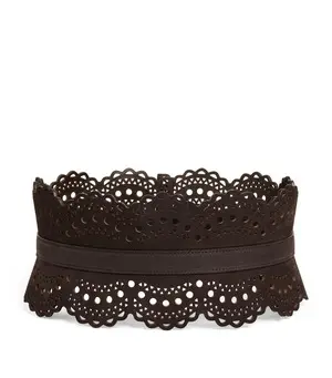 Alaïa Leather Bustier Belt - Brown
