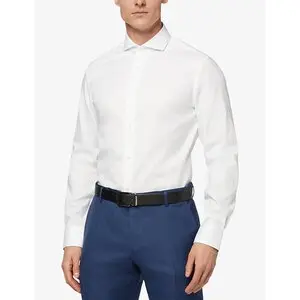 Boggi Milano Slim-fit Long-sleeved Stretch-cotton Shirt