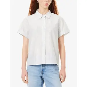 FRAME Cotton And Silk Blend Striped Shirt