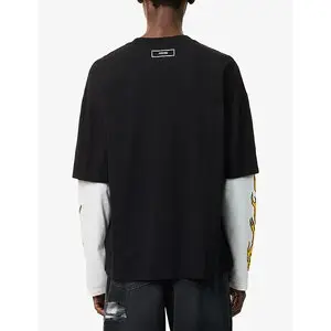 Amiri Burnt Out Layered-sleeve Cotton-jersey T-shirt