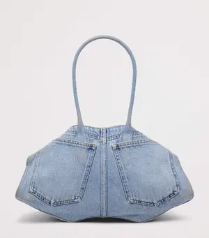 Alexander McQueen Denim Manta Top Handle Bag