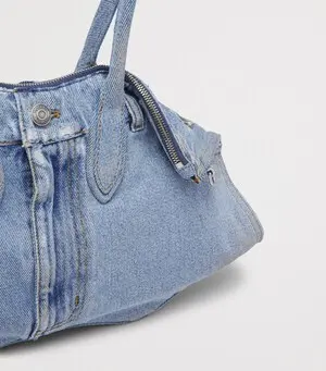 Alexander McQueen Denim Manta Top Handle Bag