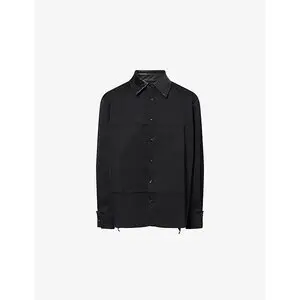 Bottega Veneta Intrecciato-collared Wool Shirt - Double Black
