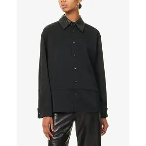 Bottega Veneta Intrecciato-collared Wool Shirt