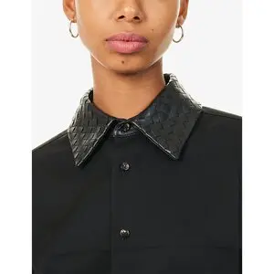 Bottega Veneta Intrecciato-collared Wool Shirt
