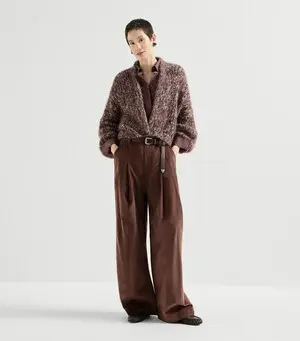 Brunello Cucinelli Wide Leg Corduroy Trousers - Brown