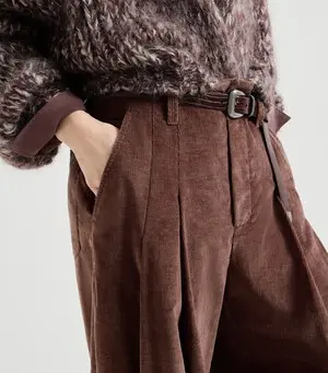 Brunello Cucinelli Wide Leg Corduroy Trousers - Brown