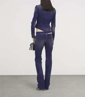 Alexander McQueen Low-rise Bootcut Jeans With Slashed Zip Waistband