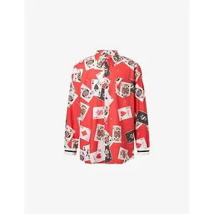 AWGE Cards Motif Long-sleeve Cotton Shirt - Red