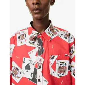 AWGE Cards Motif Long-sleeve Cotton Shirt