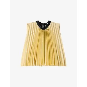 Sandro Pleated Tie-back Woven Top