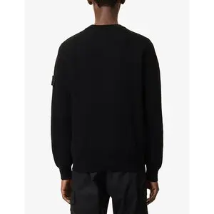 Stone Island Ribbed Compass-badge Cotton Jumper Xxl
