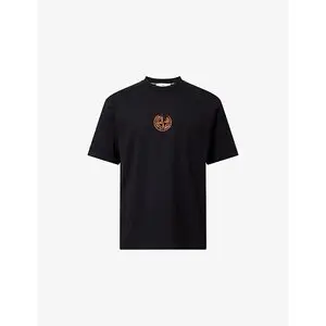 Stone Island Vertical Logo-print Short-sleeve Cotton-jersey T-shirt - Black