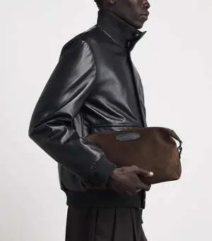 Brioni Cotton Canvas Via Veneto Pouch