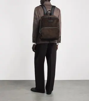 Brioni Suede Calfskin Backpack - Brown