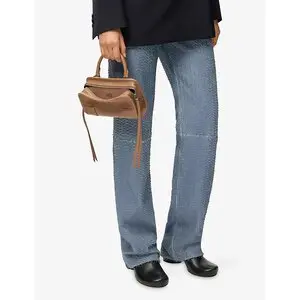 Loewe Amazona 180 Mini Leather Top-handle Bag - Mocha